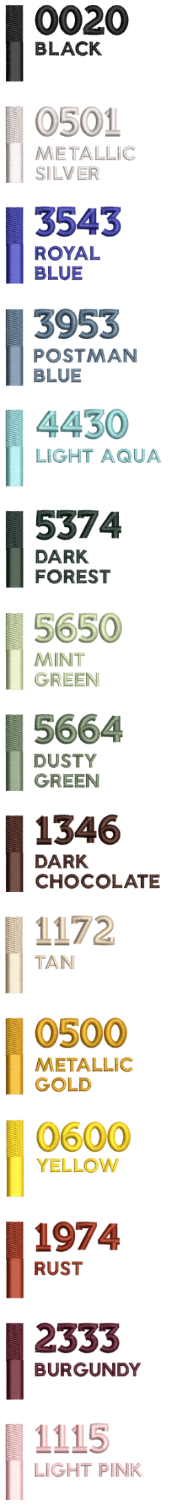 Embroidery Colours - Gerber's