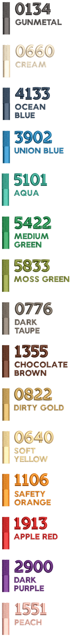 Embroidery Colours - Gerber's