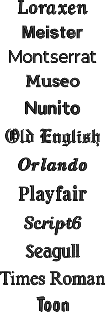 Embroidery Fonts - Gerber's