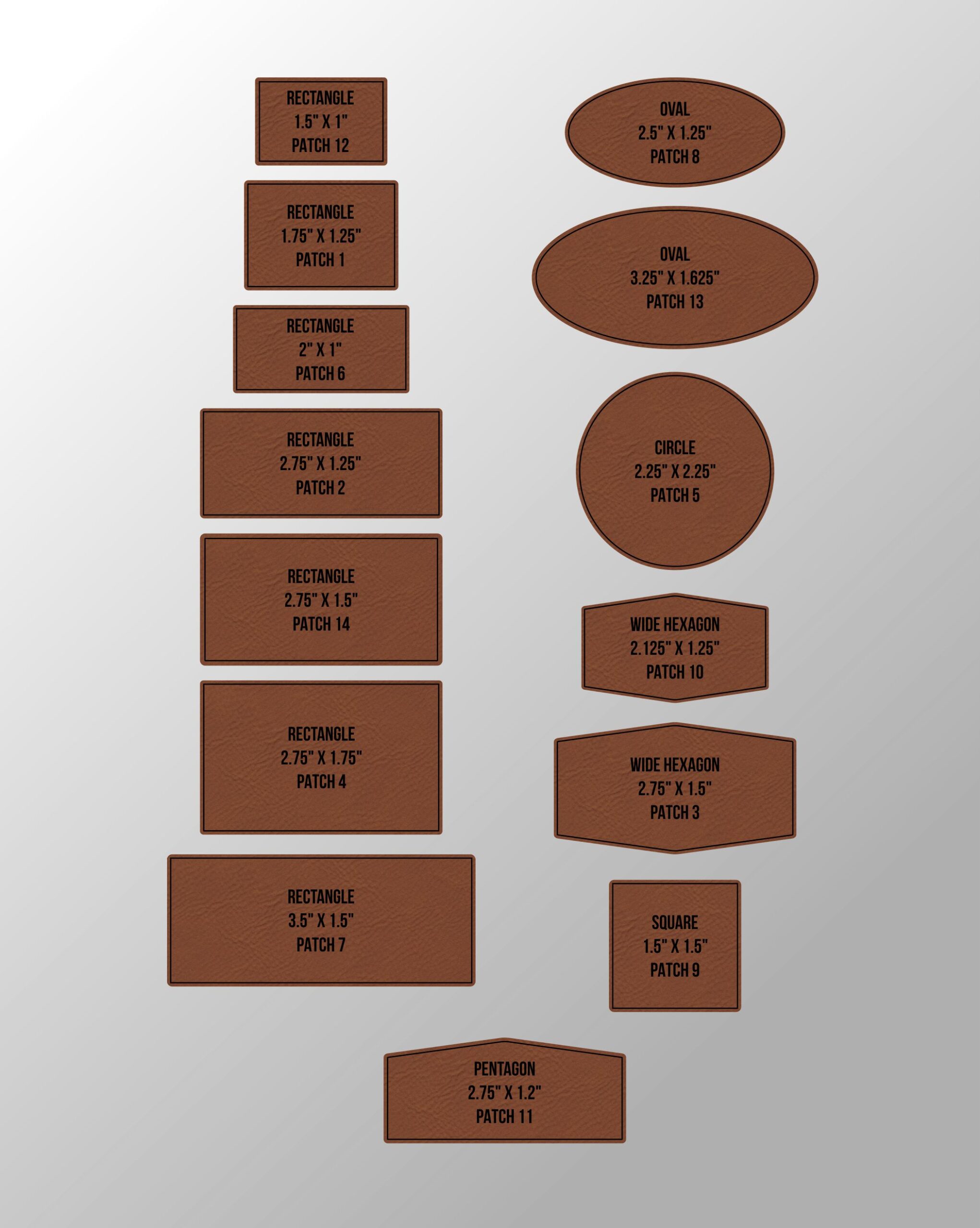 Custom Etched Faux Leather Patches | Gerber's