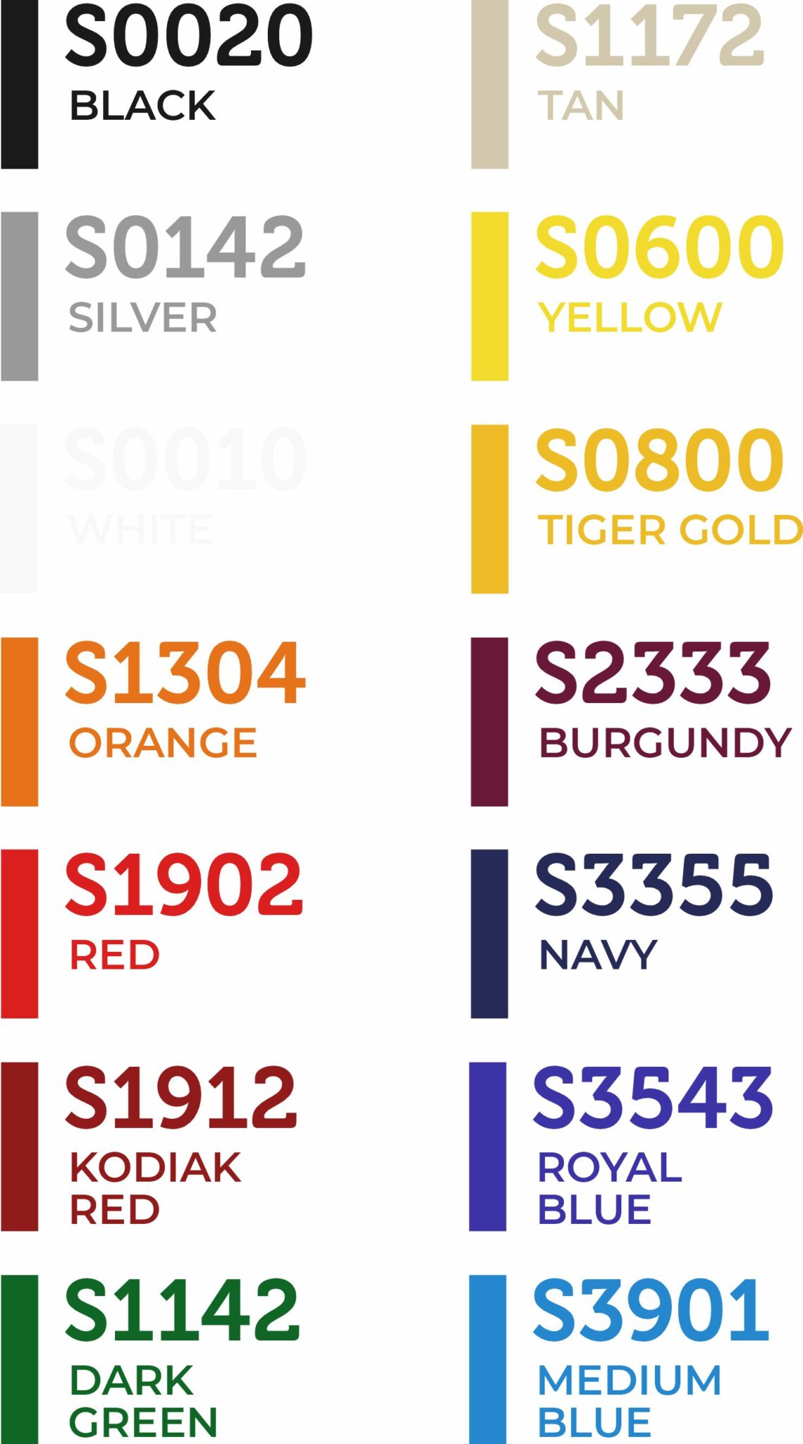 Screen Printing Colours - Gerber's